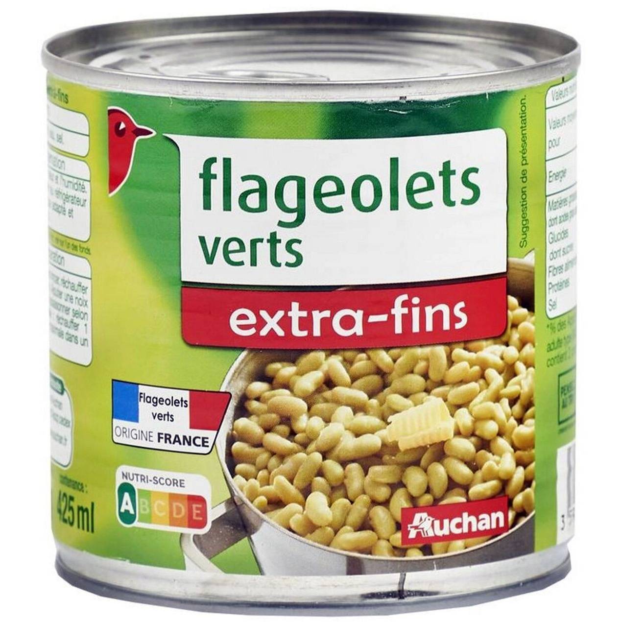 Auchan - Flageolets verts extra fins 265g