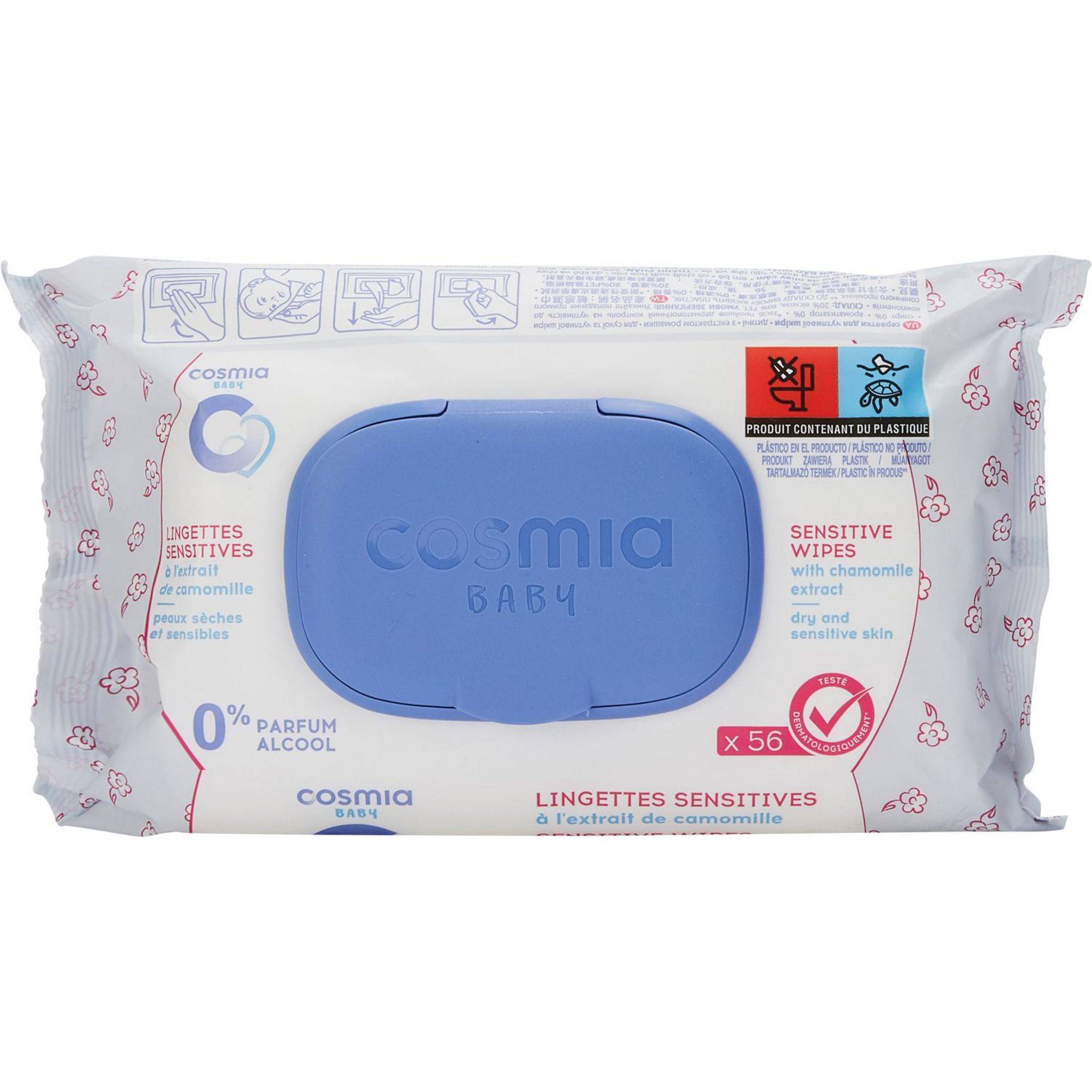 Auchan - Lingettes sensitives x 56