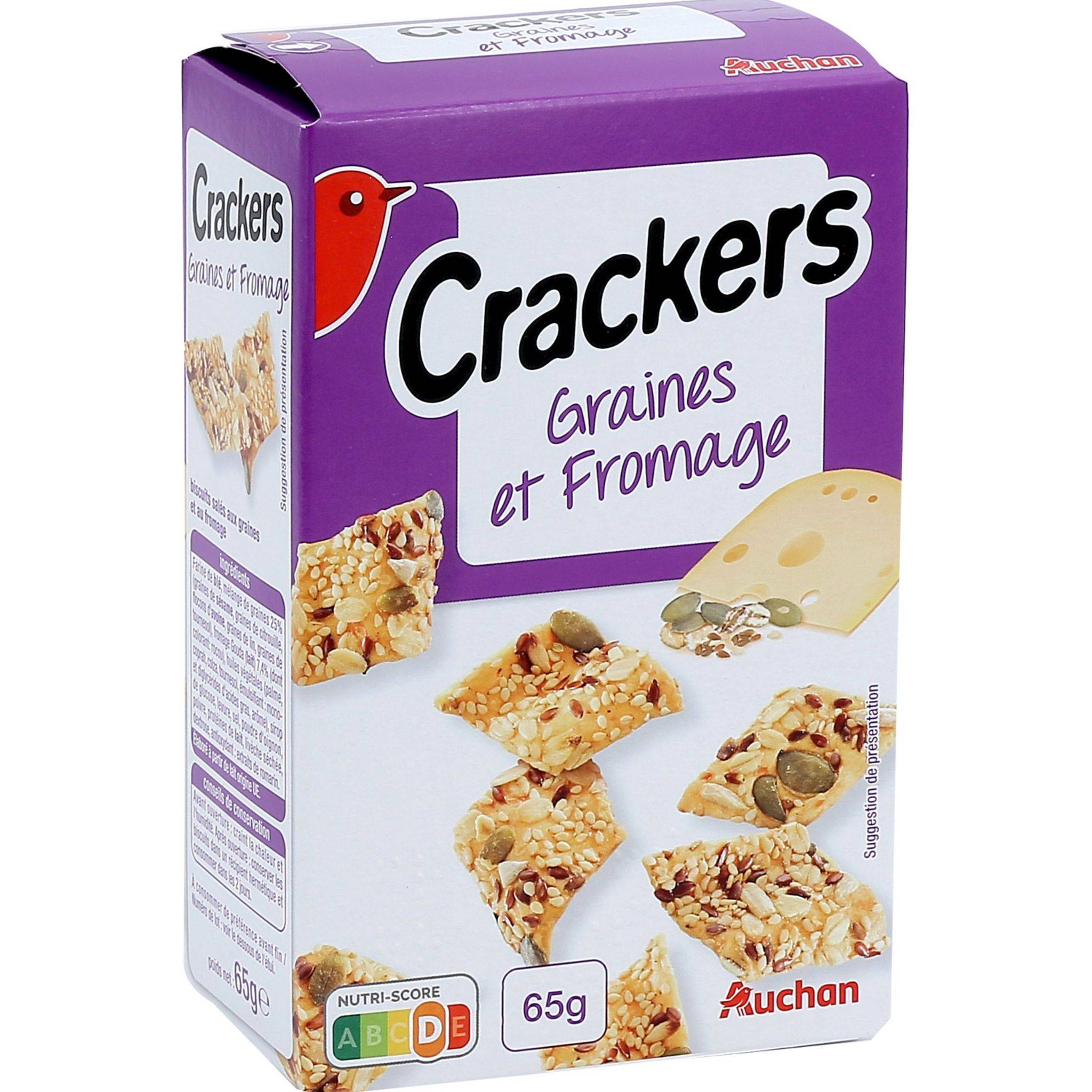 Auchan - Crackers graines et fromage 65g