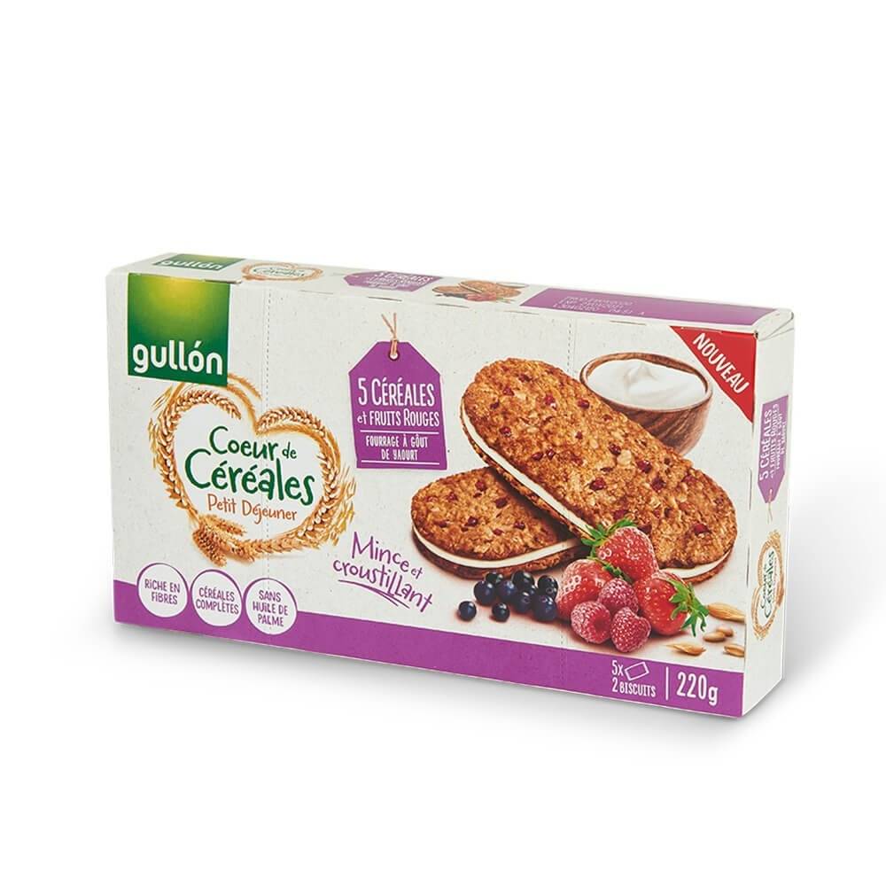 Auchan - Biscuits 5 céréales et fruits rouges 220g