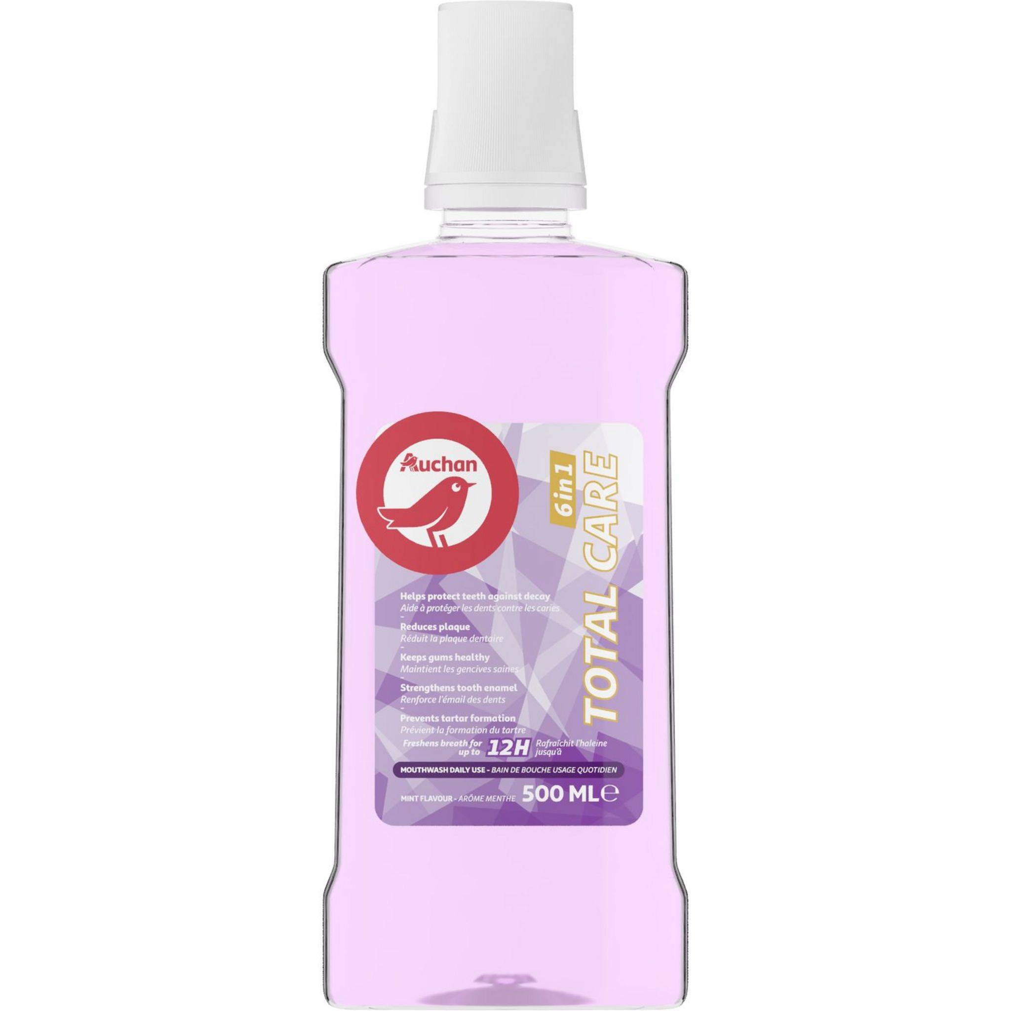 Auchan - Bain de bouche 6 en 1 total care 500ml