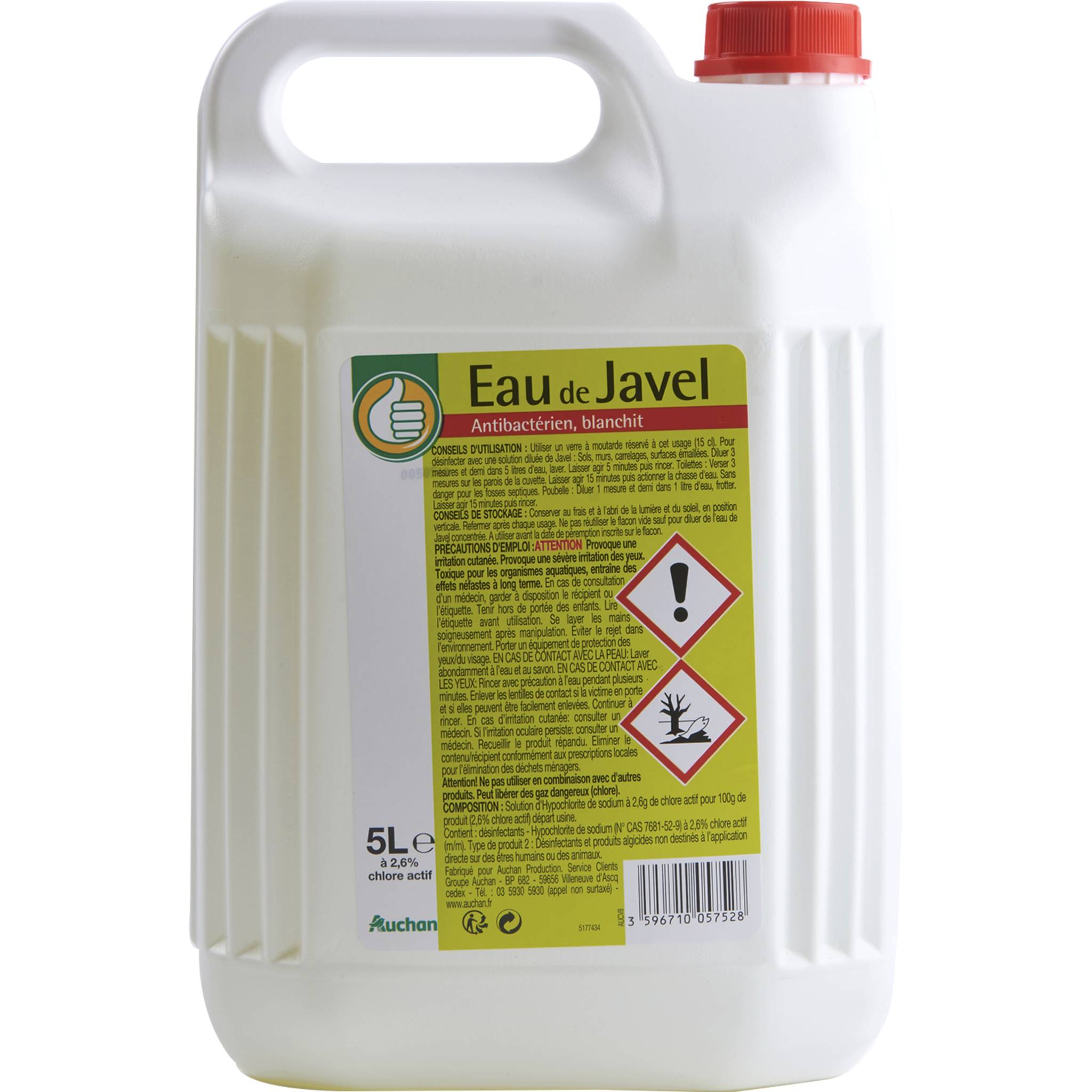 Auchan - Eau de javel antibactérien 5L