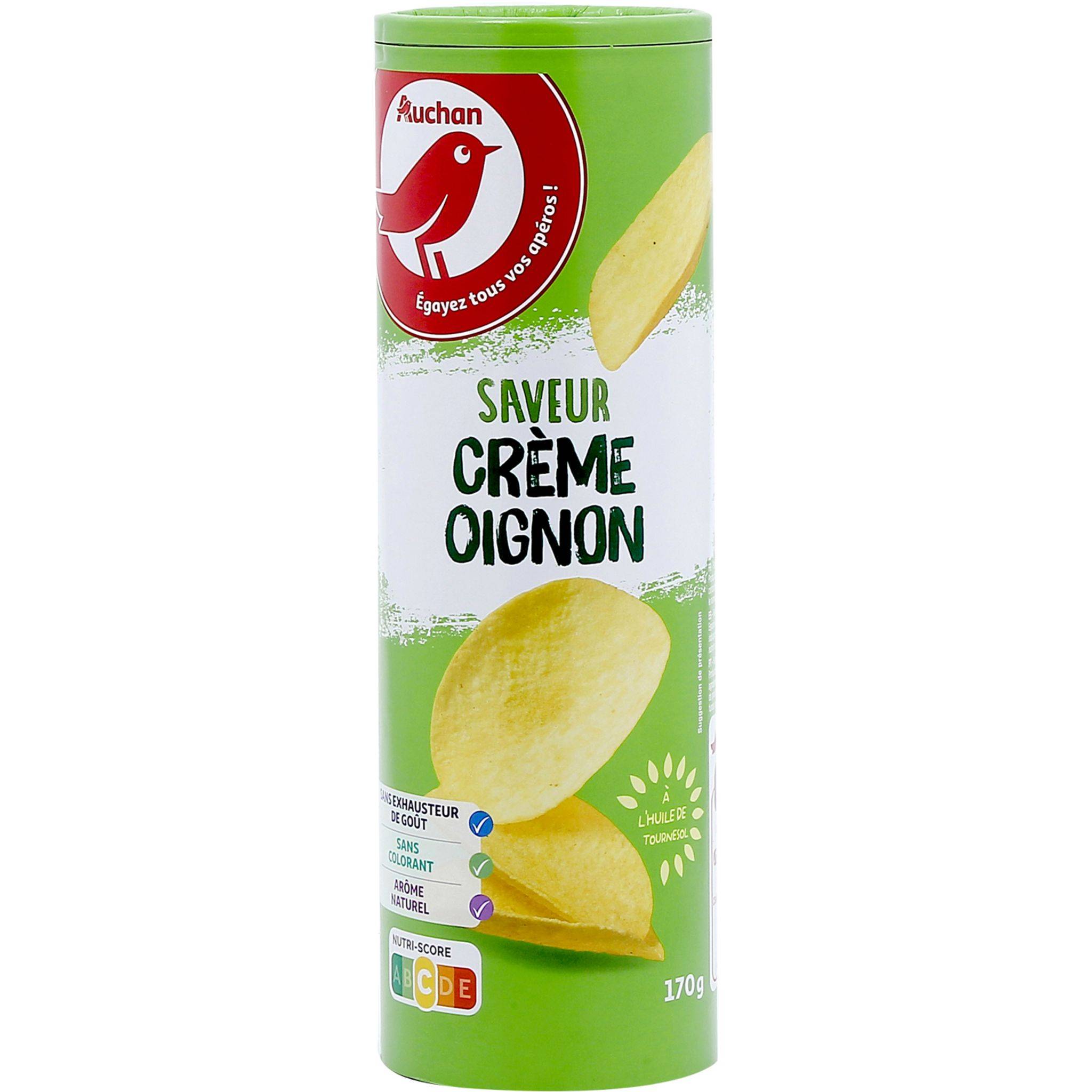 Auchan - Chips tuiles crème oignon 170g