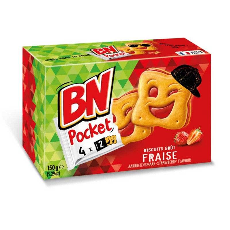 Auchan - Pocket biscuits goût fraise 150g