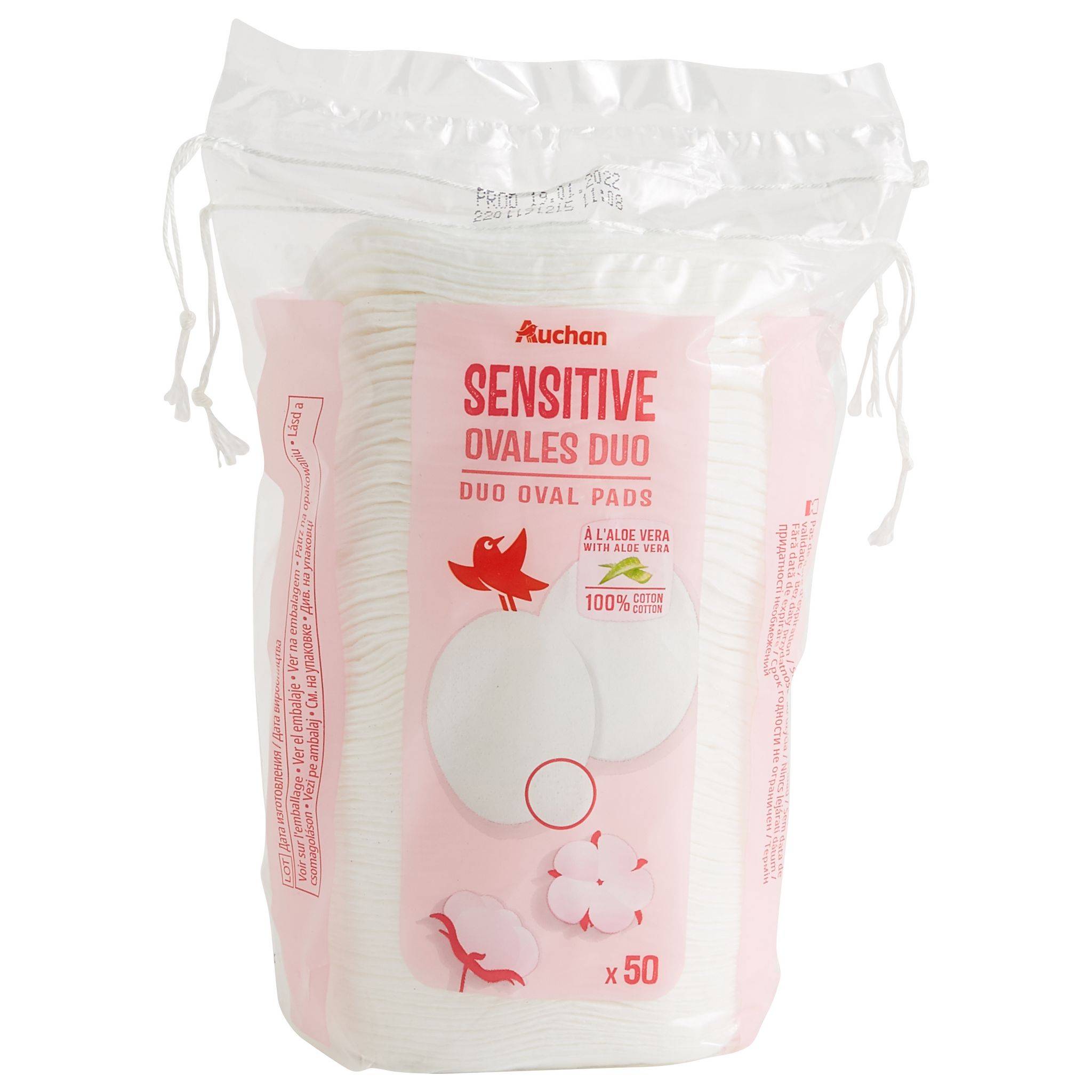 Auchan - Disques de coton à l'aloe vera x50