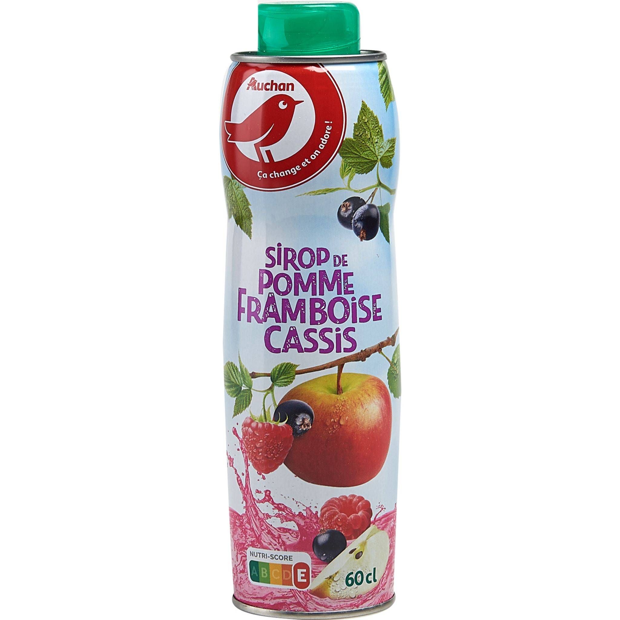 Auchan - Sirop de pomme, framboise et cassis 60cl